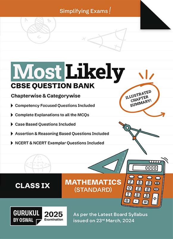Buy Gurukul By Oswal Mathematics Most Likely Question Bank : CBSE Class ...