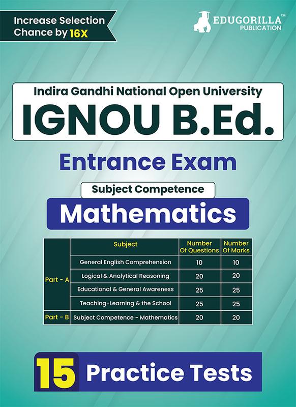 Buy IGNOU B.Ed Entrance Exam 2024 - Mathematics (English Edition ...