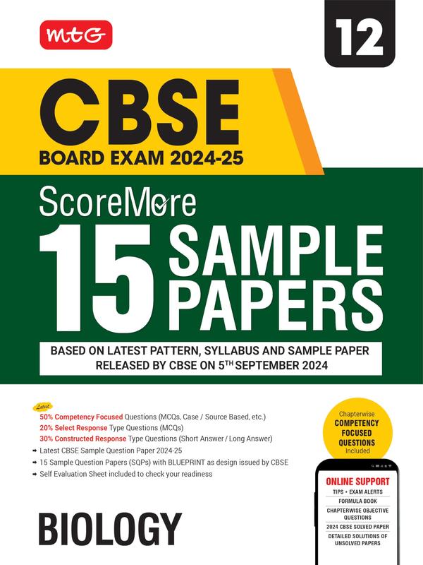 Buy MTG CBSE Class 12 ScoreMore 15 Sample Papers Biology Book For 2025 ...