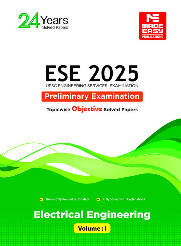 Buy ESE 2025: Preliminary Exam: Electrical Engineering Objective Solved Paper Vol-1