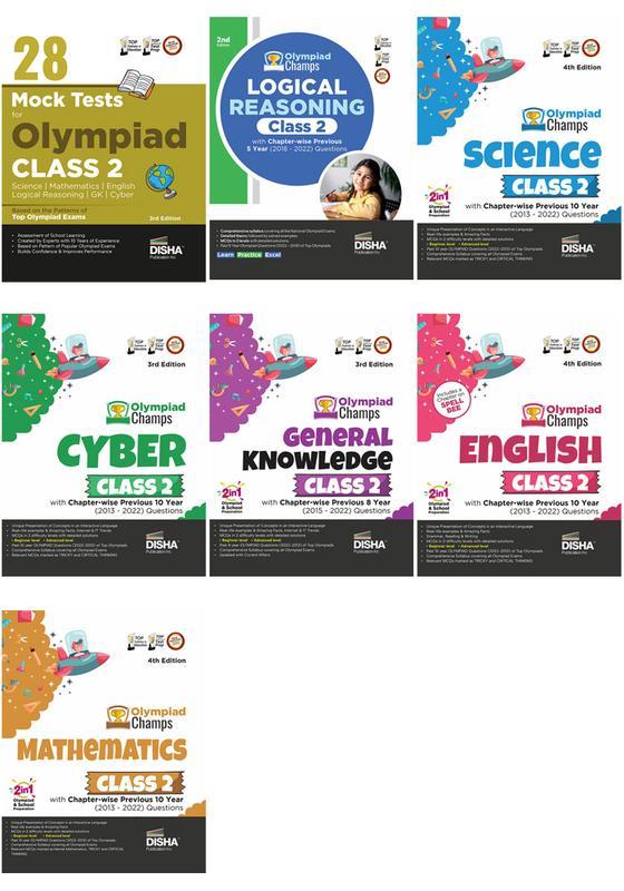 Buy Class 2 Olympiad Champs Combo (set of 7 books) Science Mathematics ...